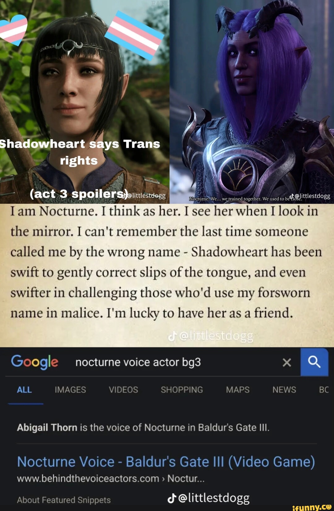 Ys Trans rights (act.3 we trained together. We used to @littlestdoge ...