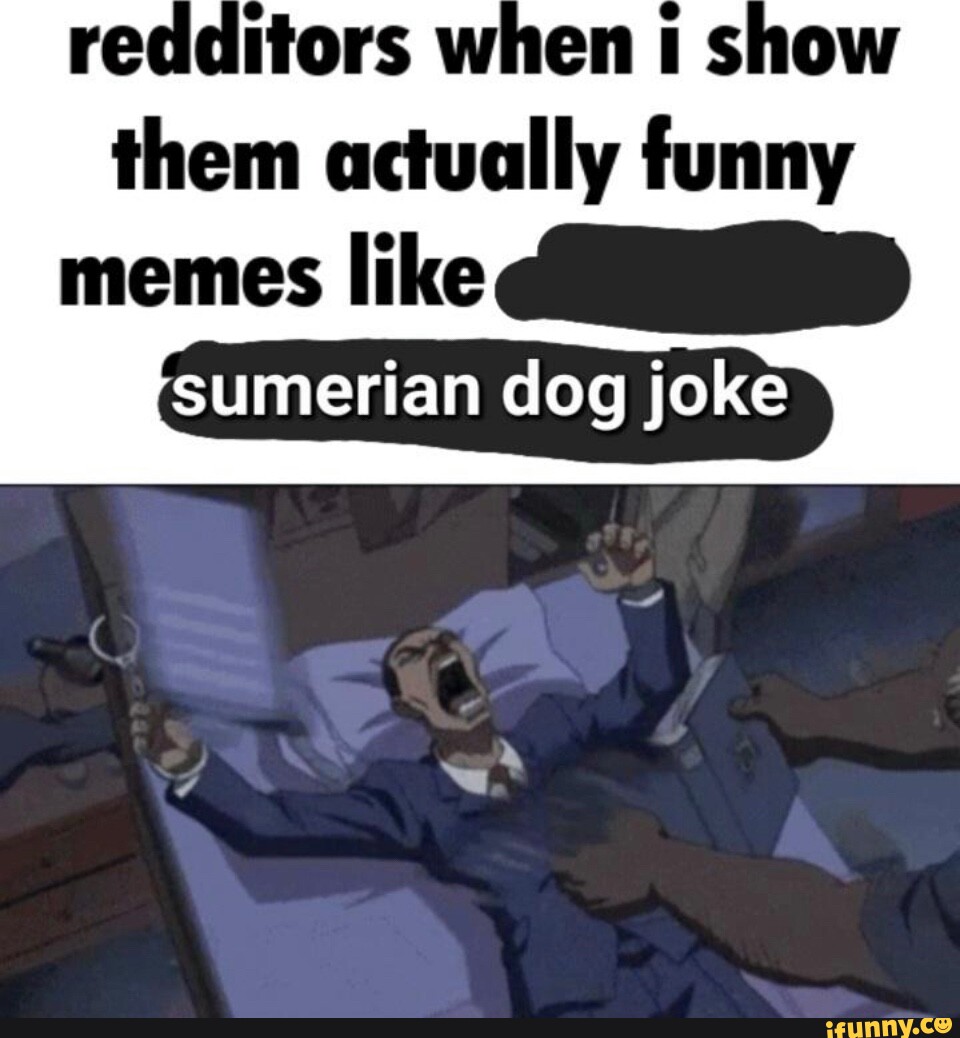 Aaitors when I show them actually funny memes like sumerian dog joke ...