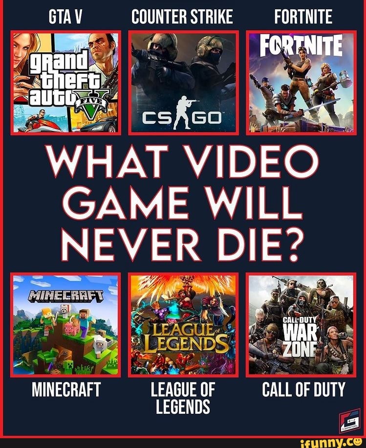 GTAV COUNTER STRIKE FORTNITE FORTNITE csfco WHAT VIDEO GAME WILL NEVER ...