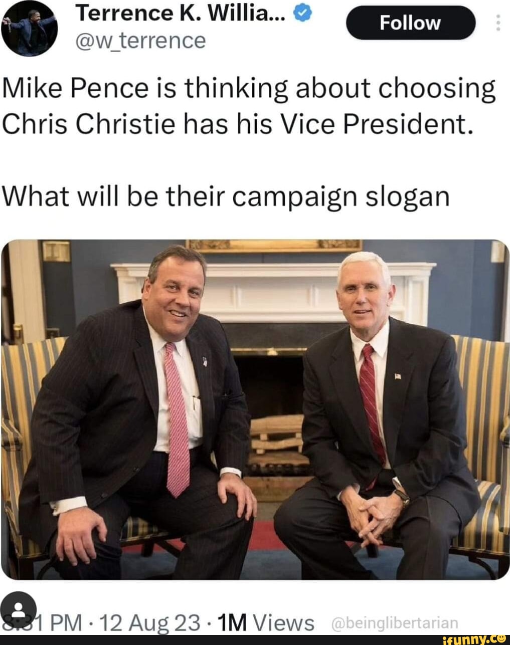 Terrence K. Willia... @ @w terrence Follow Mike Pence is thinking about ...