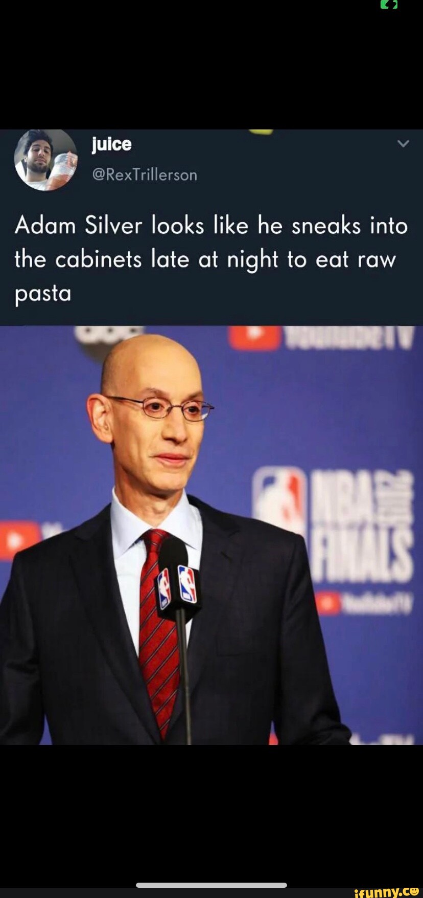 Juice Adam Silver looks like he sneaks into the cabinets late at night ...