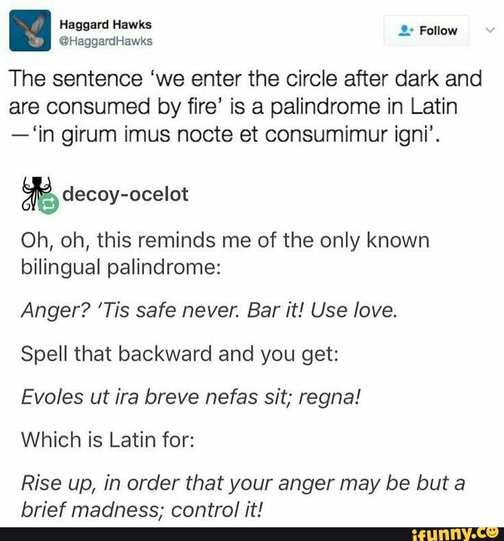 The sentence 'we enter the circle after dark and are consumed by fire ...