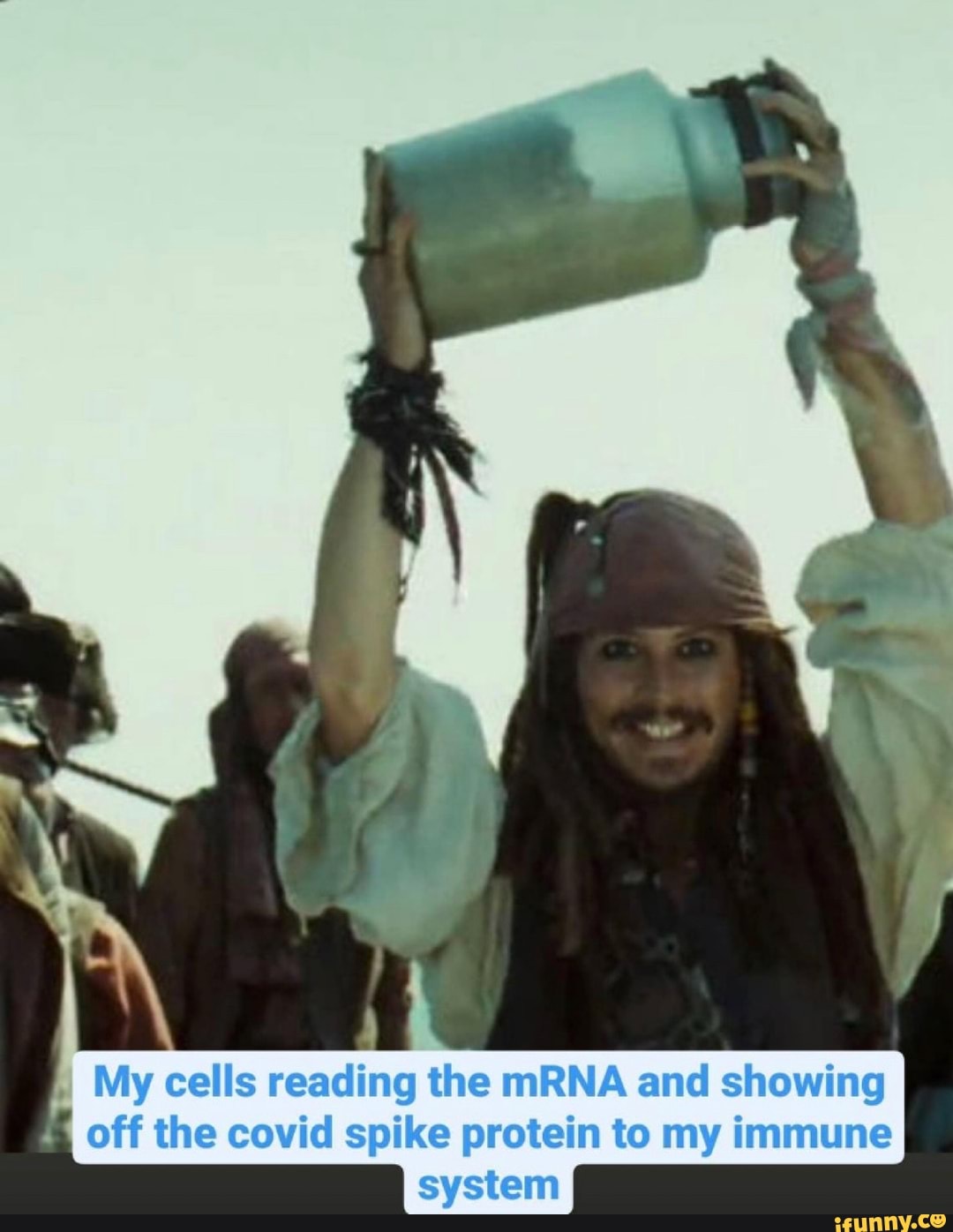 My cells reading the mRNA and showing off the covid spike protein to my ...