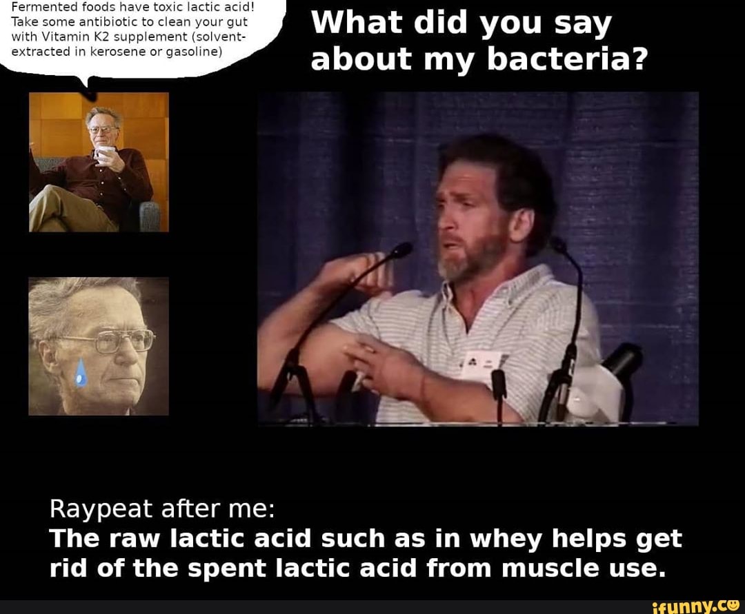 What did you say about my bacteria? Raypeat after me: The raw lactic ...