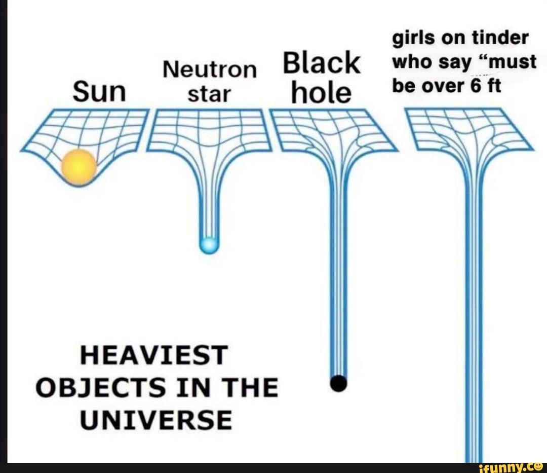 Girls on tinder Black HEAVIEST OBJECTS IN THE UNIVERSE - iFunny