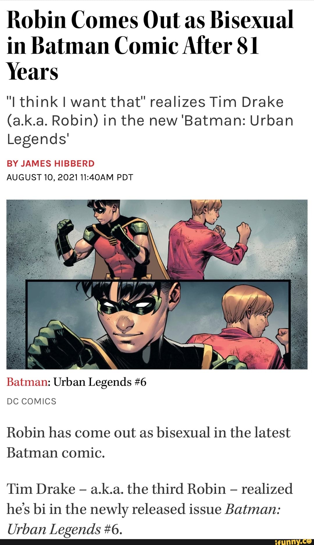 Robin Comes Out as Bisexual in Batman Comic After 81 Years think I want ...