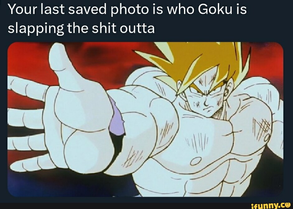 Your last saved photo is who Goku is slapping the shit outta - iFunny