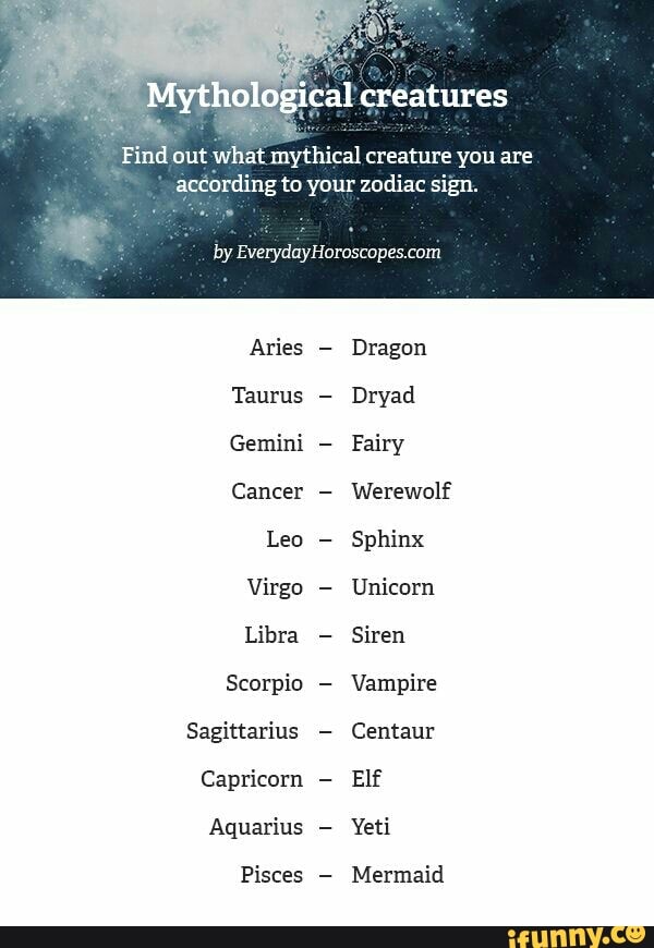 Al'çreatures nd out what mythical creature you are ªccording to your ...