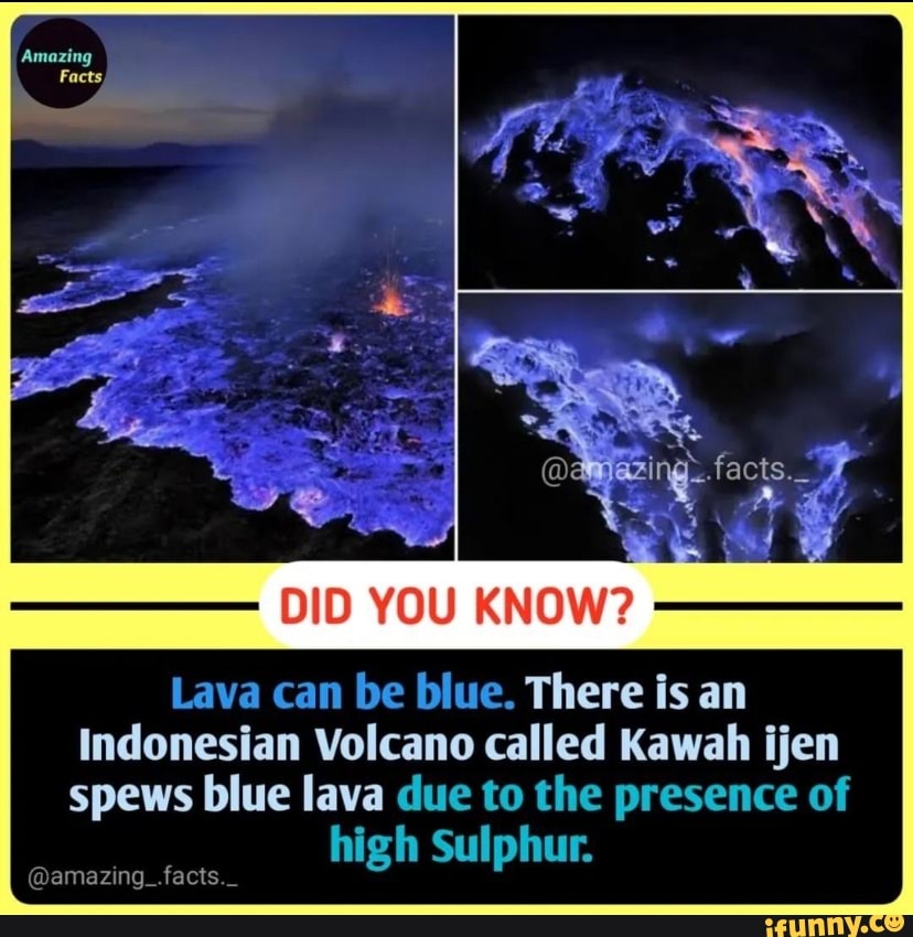 DID YOU KNOW? Lava can be blue. There is an Indonesian Volcano called ...