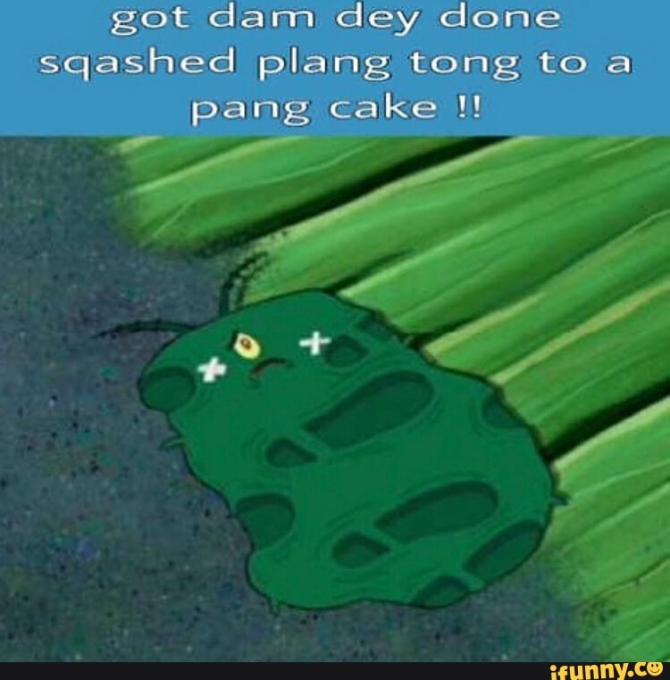 Got dann dey done sqjashed plang tong to a pang cake - iFunny