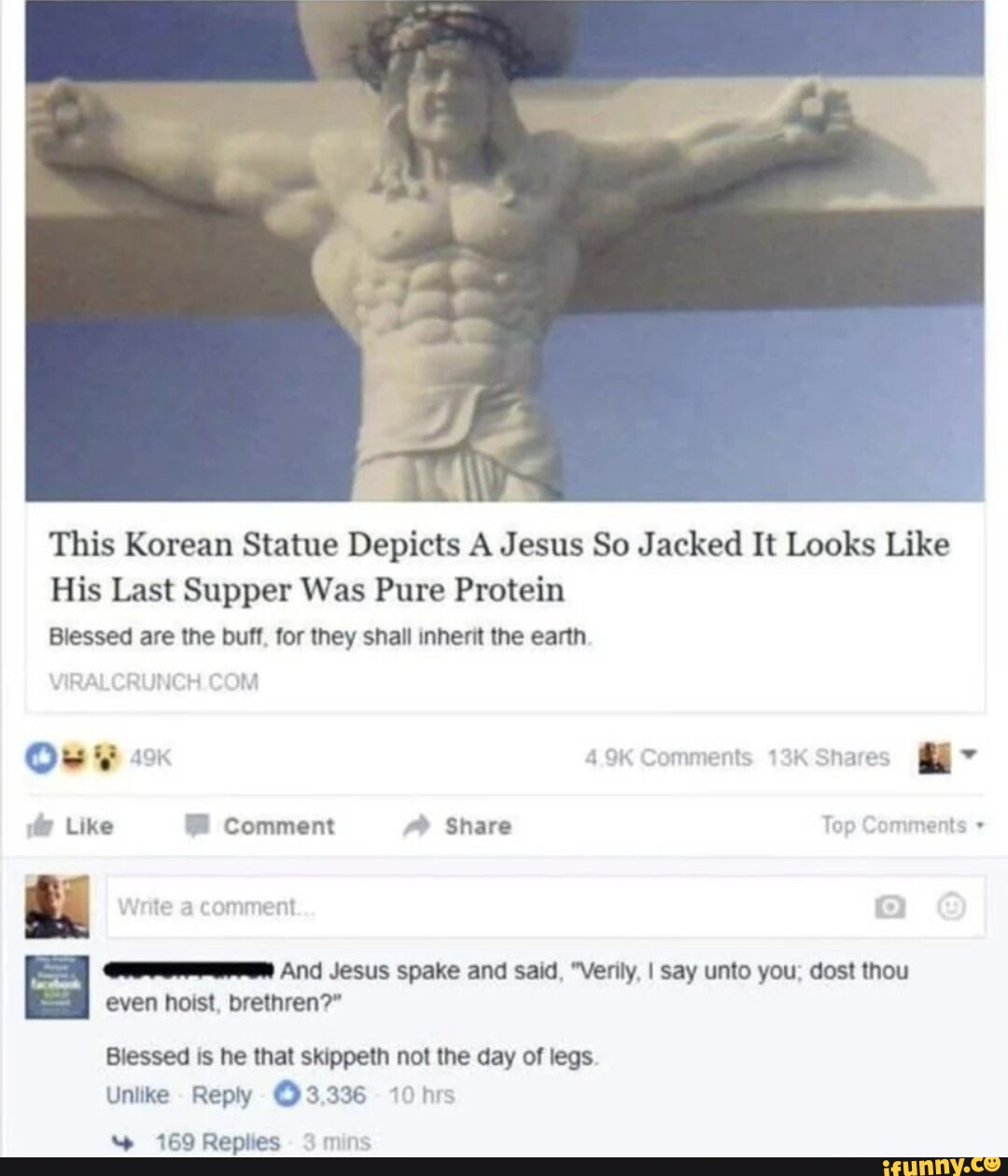 This Korean Statue Depicts A Jesus So Jacked It Looks Like His Last ...
