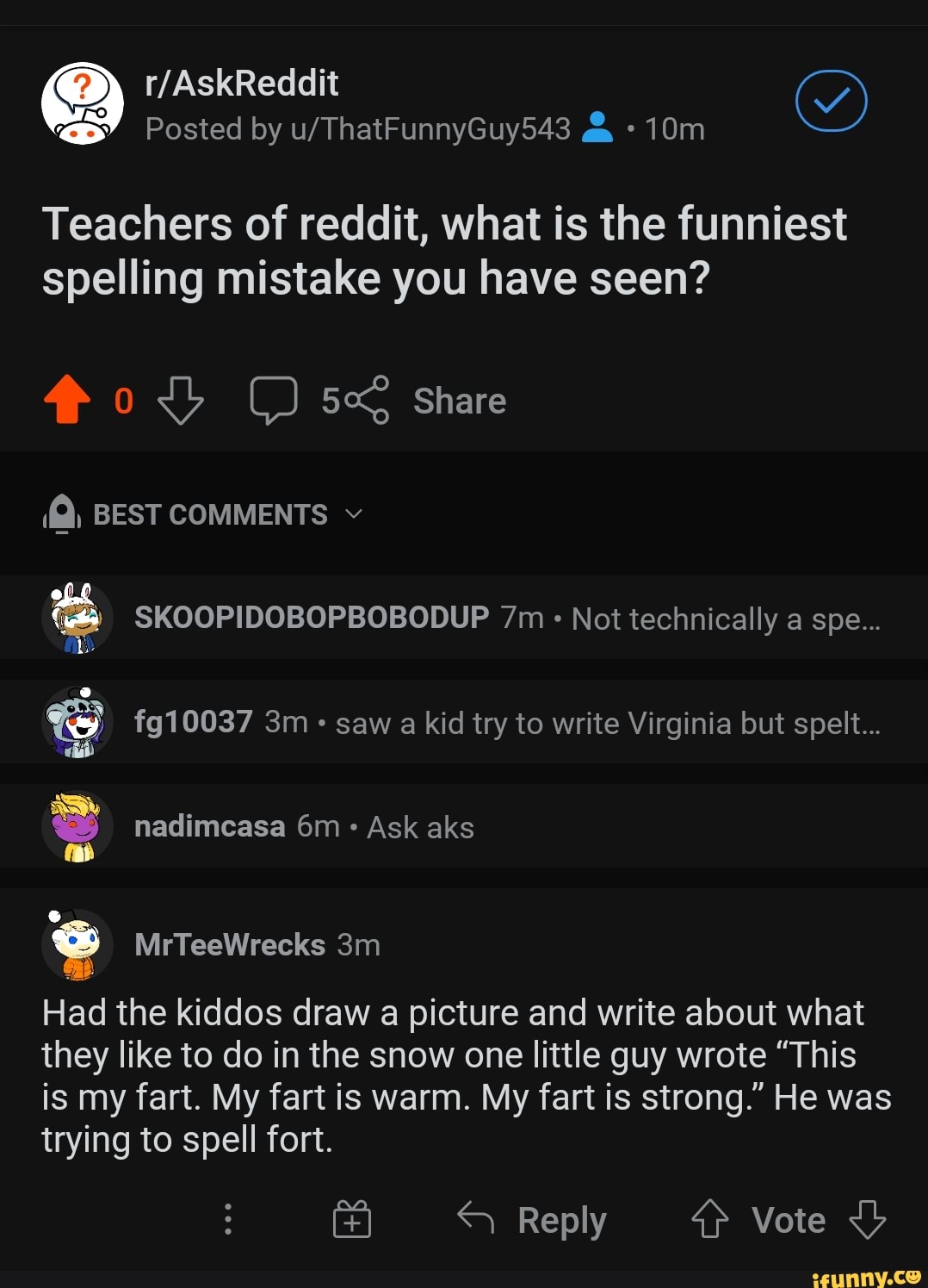 Posted by & Teachers of reddit, what is the funniest spelling mistake ...