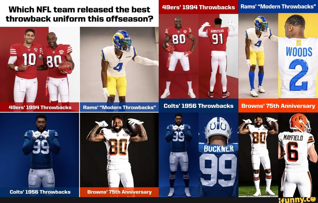 'ers 1994 Throwbacks Rams' "Modern Throwbacks" Which NFL team released ...
