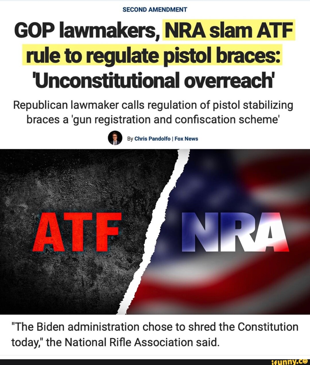 SECOND AMENDMENT GOP lawmakers, NRA slam ATF rule to regulate pistol ...