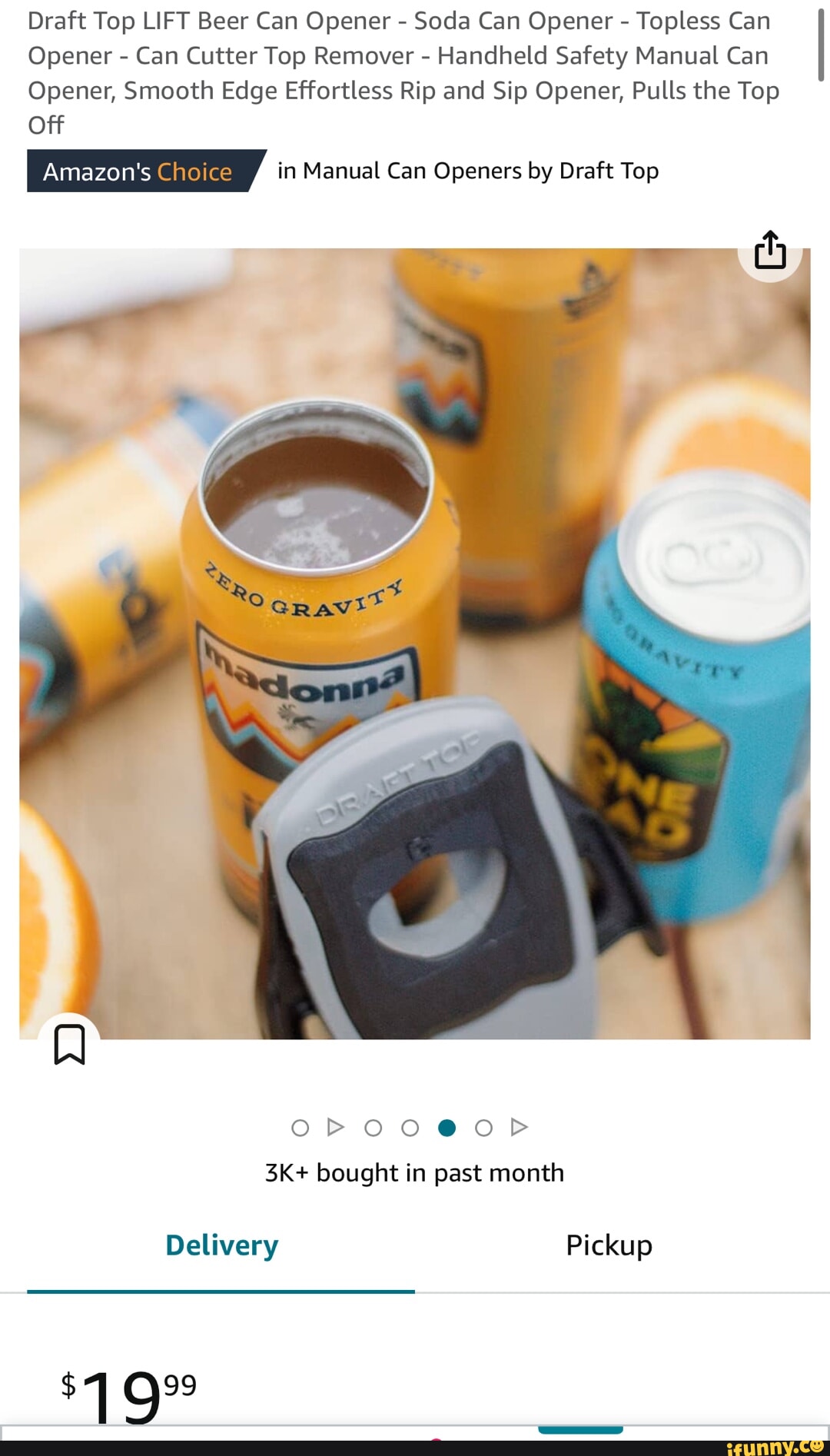 Draft Top LIFT Beer Can Opener - Soda Can Opener - Topless Can Opener ...