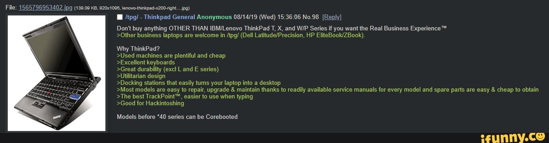 Thinkpads memes. Best Collection of funny Thinkpads pictures on iFunny