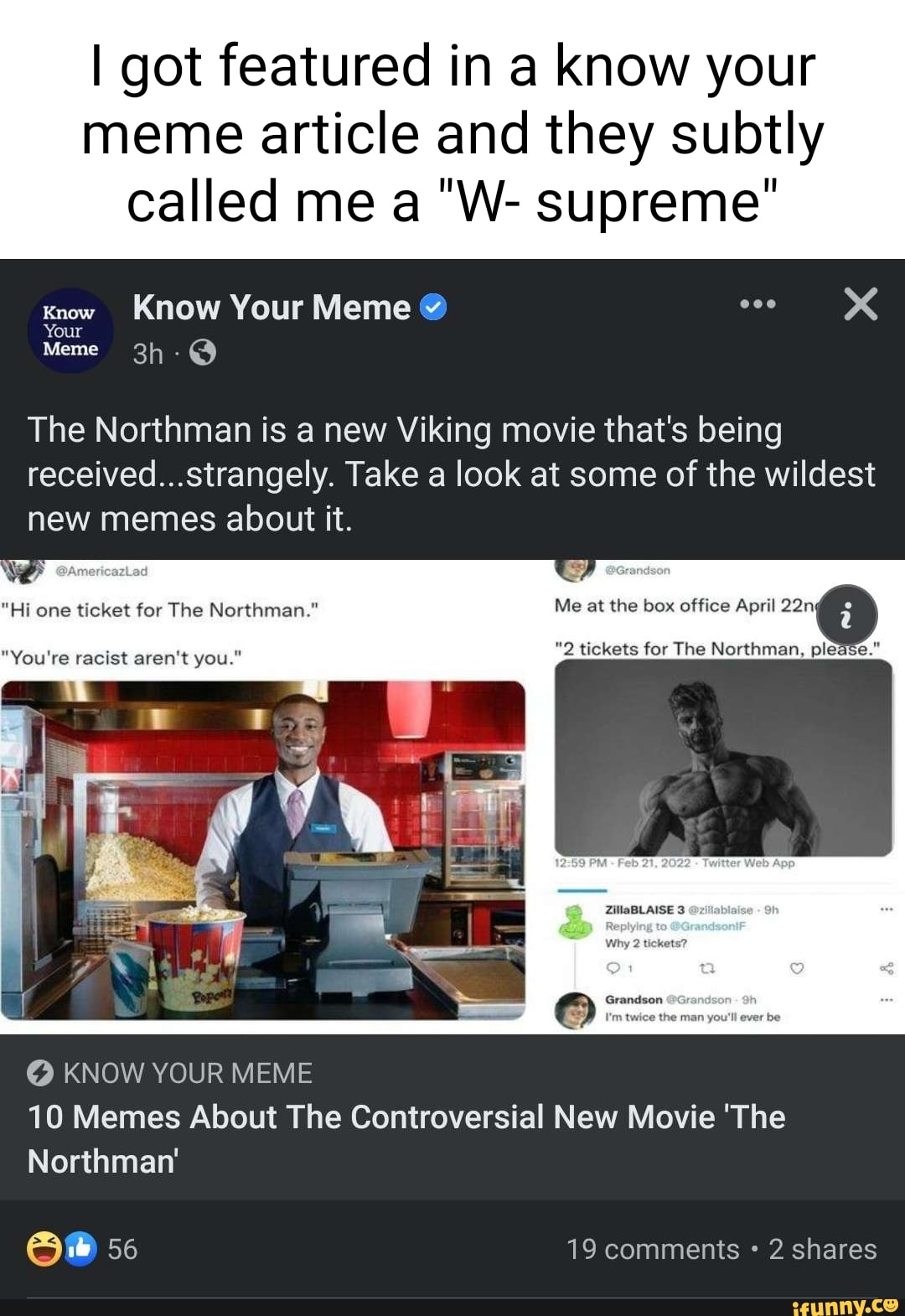 I got featured in a know your meme article and they subtly called me a ...