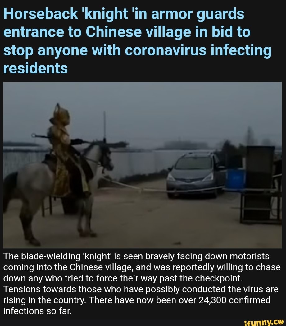 Horseback 'knight 'in armor guards entrance to Chinese village in bid ...