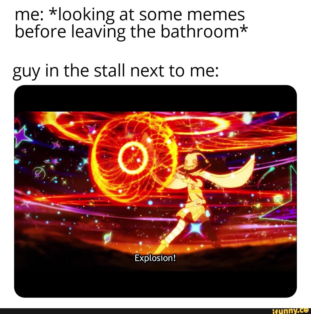 Me: *looking at some memes before leaving the bathroom* guy in the ...