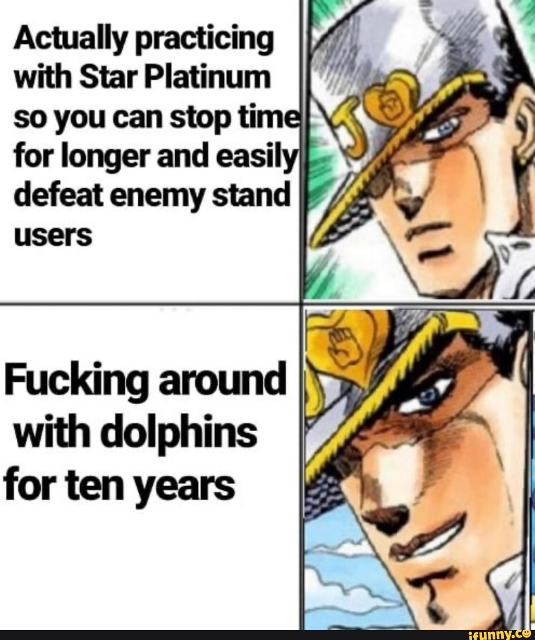 Actually practicing with Star Platinum so you can stop time for longer ...