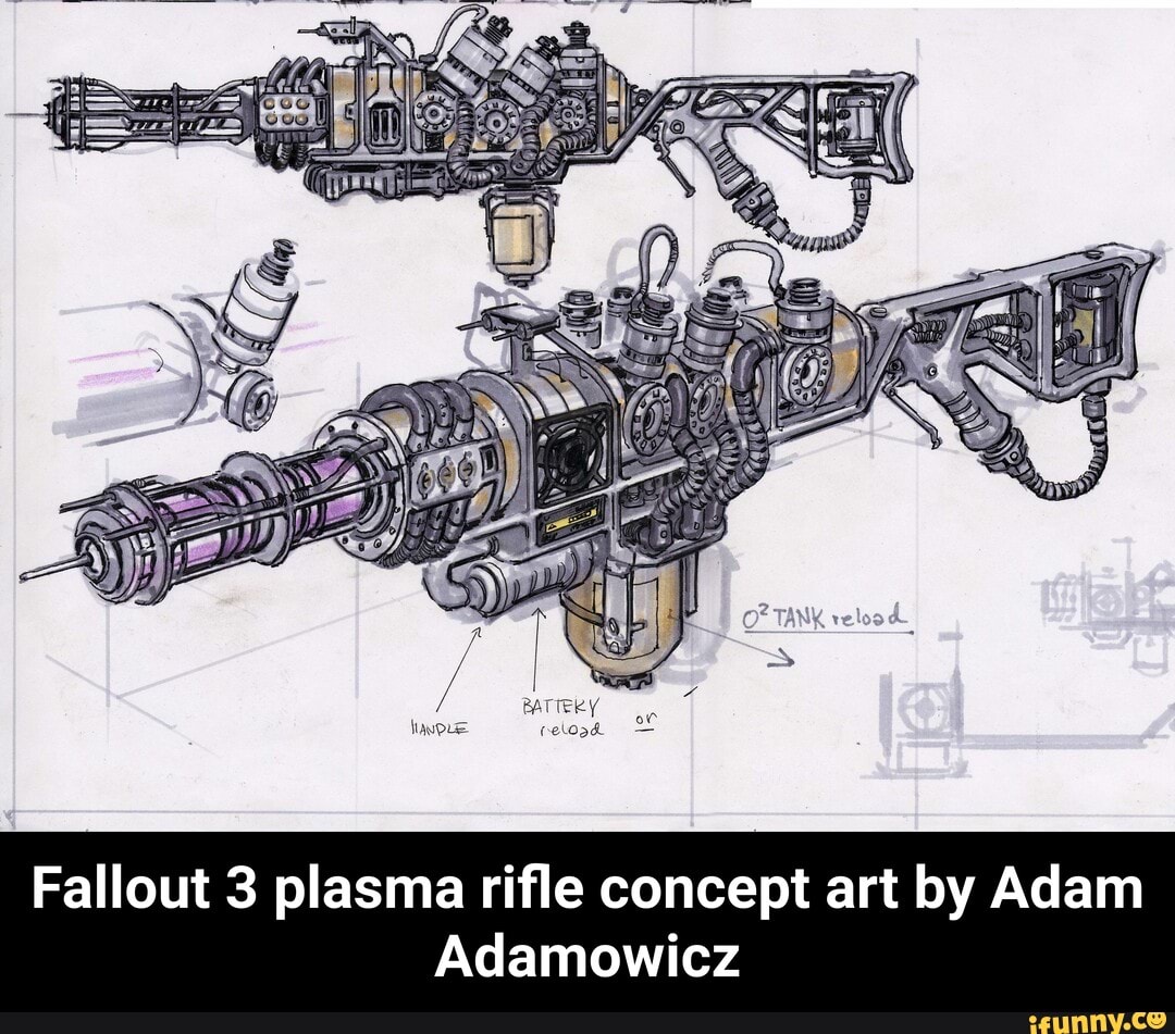 Fallout 3 plasma rifle concept art by Adam Adamowicz - Fallout 3 plasma ...