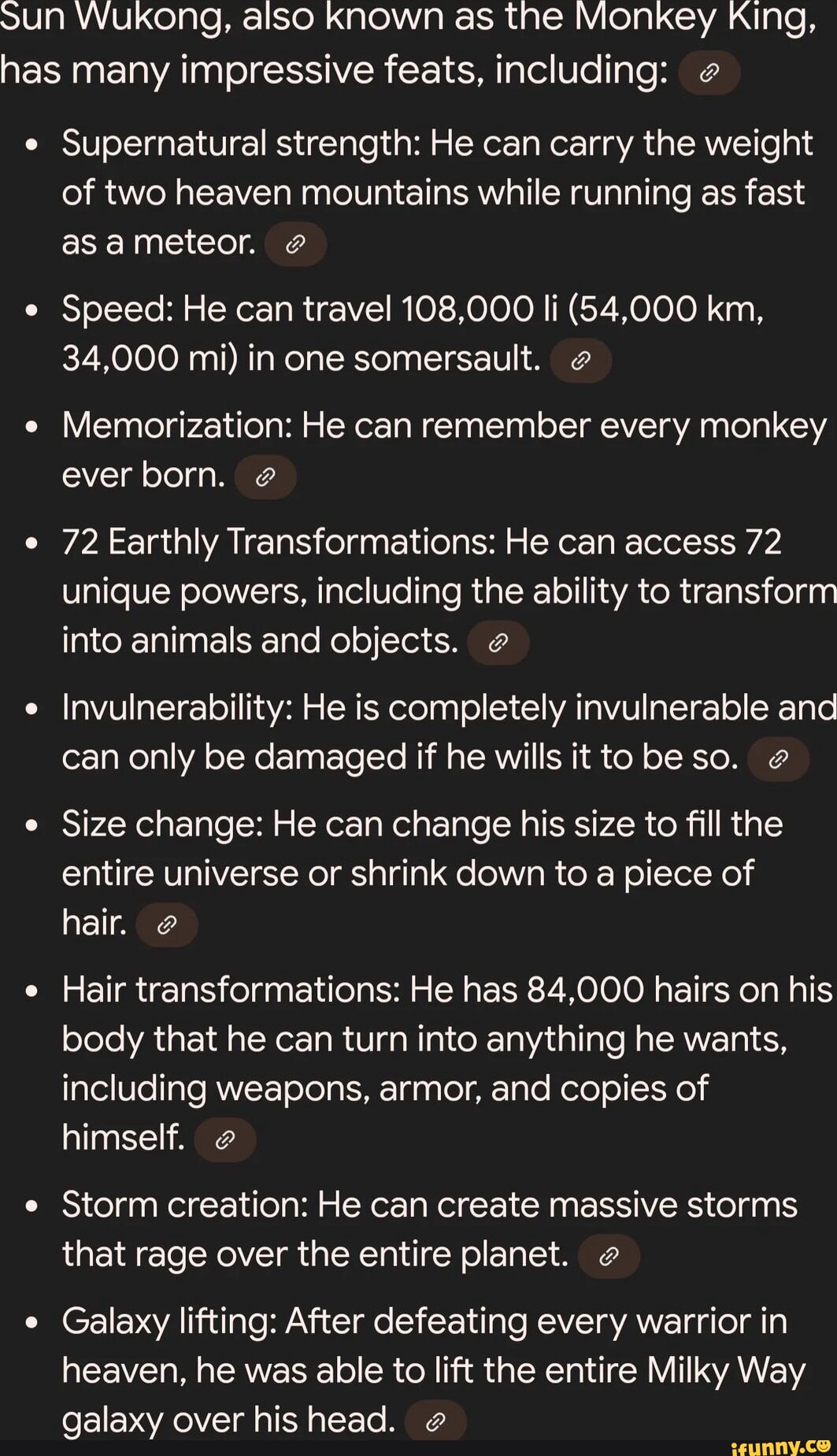 Sun Wukong, also known as the Monkey King, has many impressive feats ...