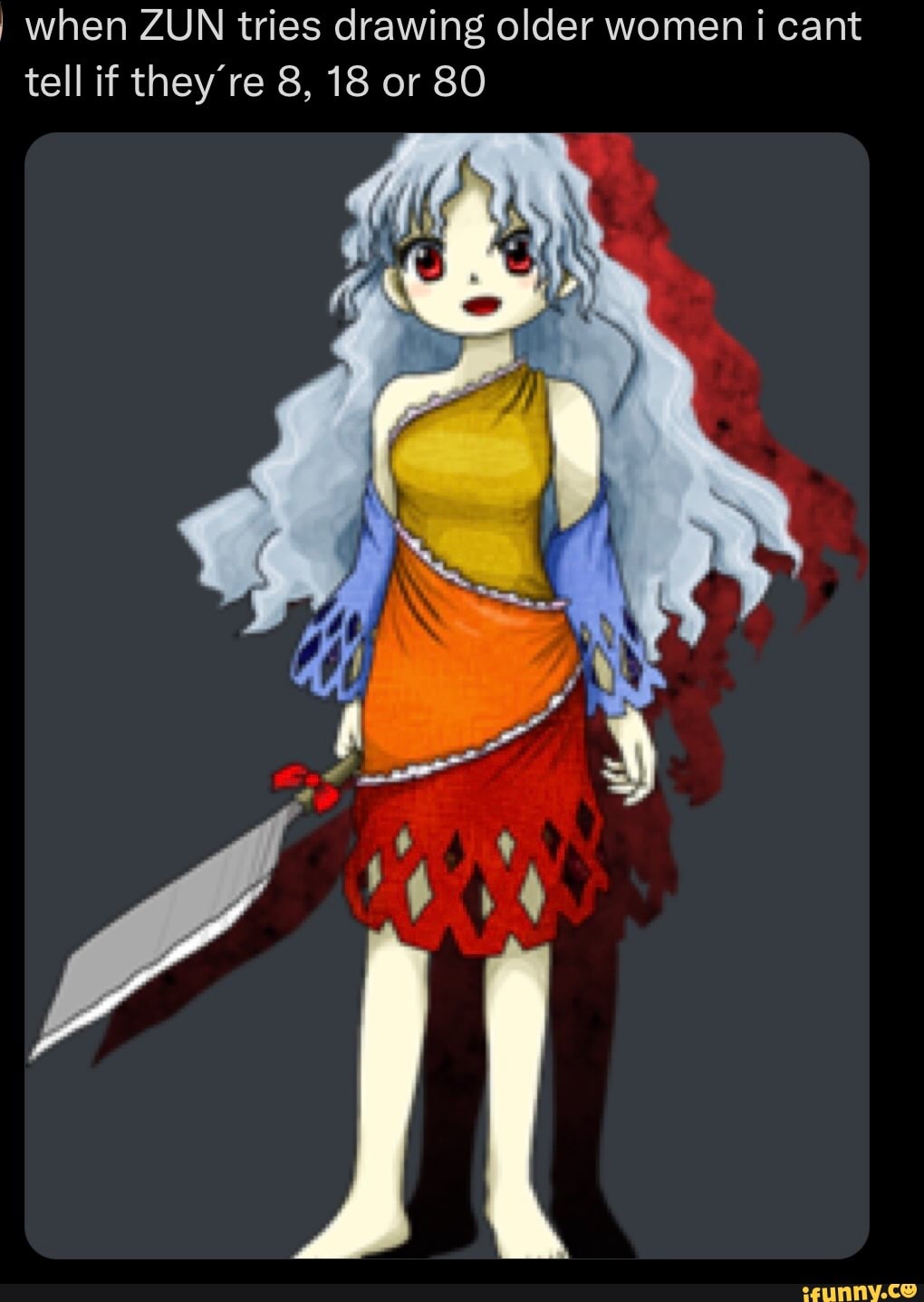 When ZUN tries drawing older women i cant tell if they re 8, 18 or 80 ...