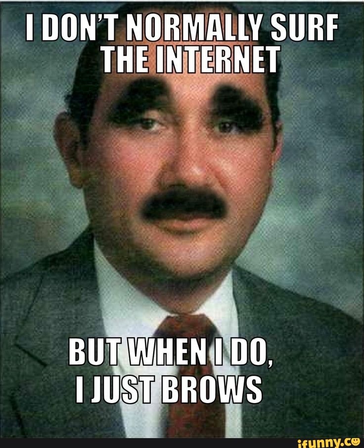 I DON'T NORMALLY SURF THE INTERNET BUT WHEN DO. JUST BROWS - iFunny