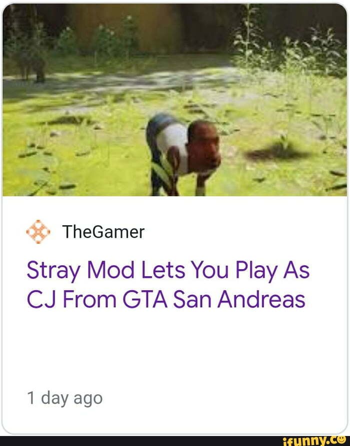 Stray Mod Lets You Play As CJ From GTA San Andreas 1 day ago - iFunny