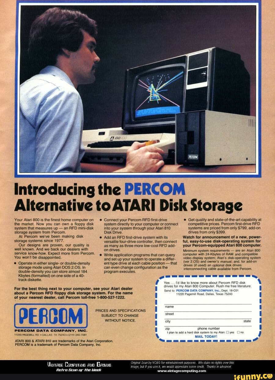 Introducing the PERCOM Alternative to ATARI Disk Storage 'Your Atari ...