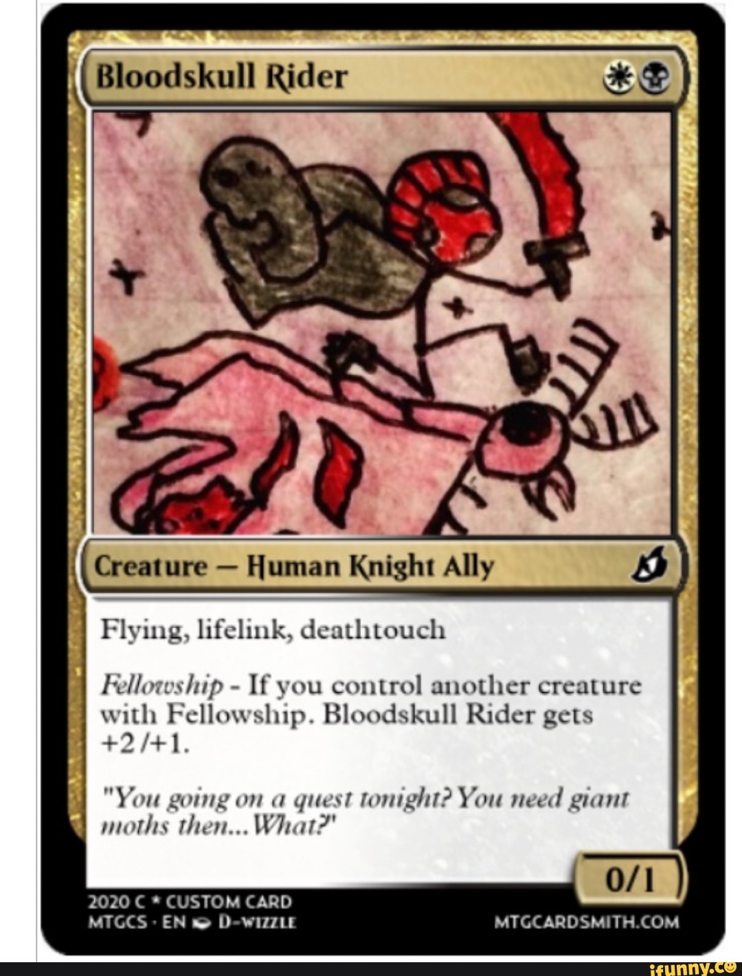 Bloodskull Rider Creature - Human Knight Ally 9) Flying, lifelink ...