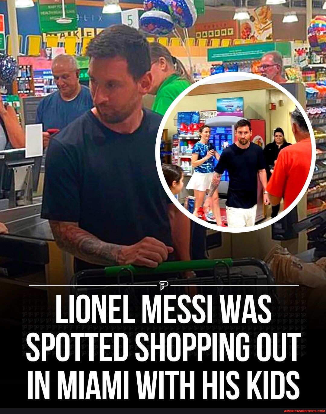 Lionel Messi was spotted shopping in a grocery store in Miami swipe to ...