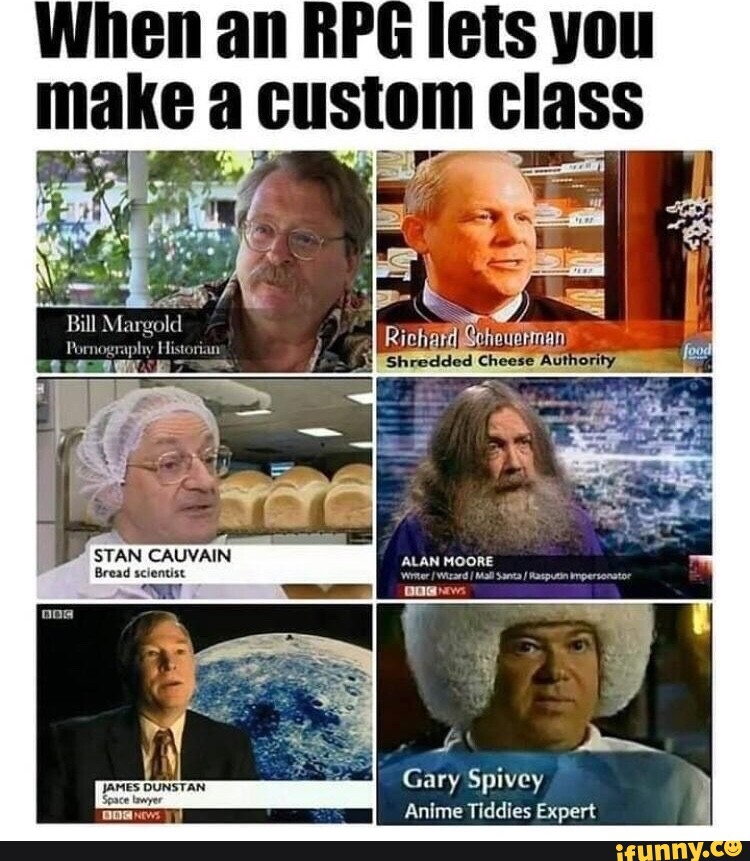 When an RPG lets you make a custom class te Bill Margold Pornography ...