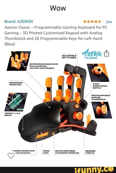 Wow Brand: AZERON 244 Azeron Classic Programmable Gaming Keyboard for ...