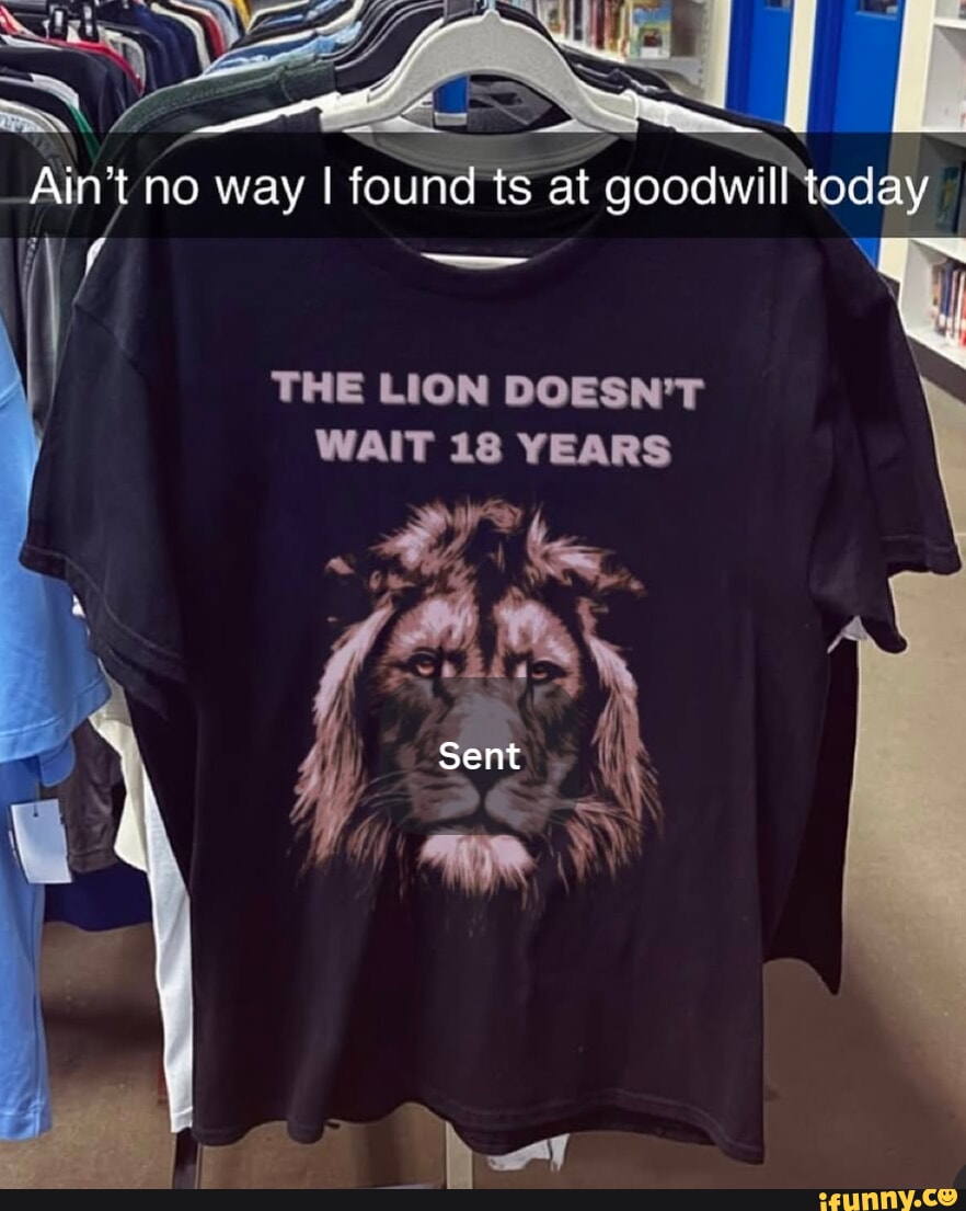 Ain't no way I found ts at goodwill toaa THE LION DOESN'T WAIT 18 YEARS ...