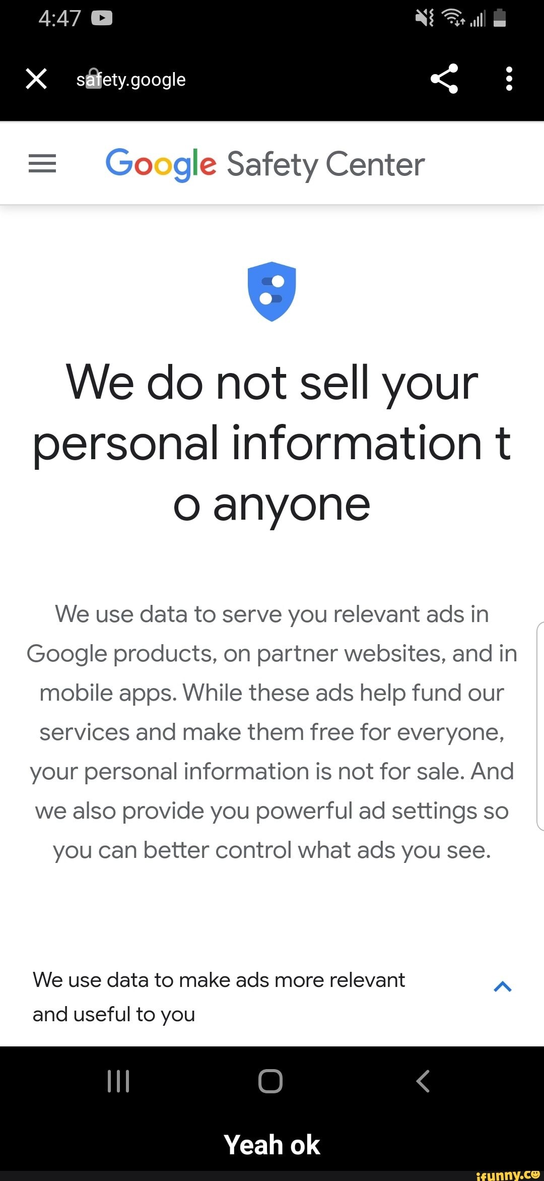 = Google Safety Center We do not sell your personal information t o ...