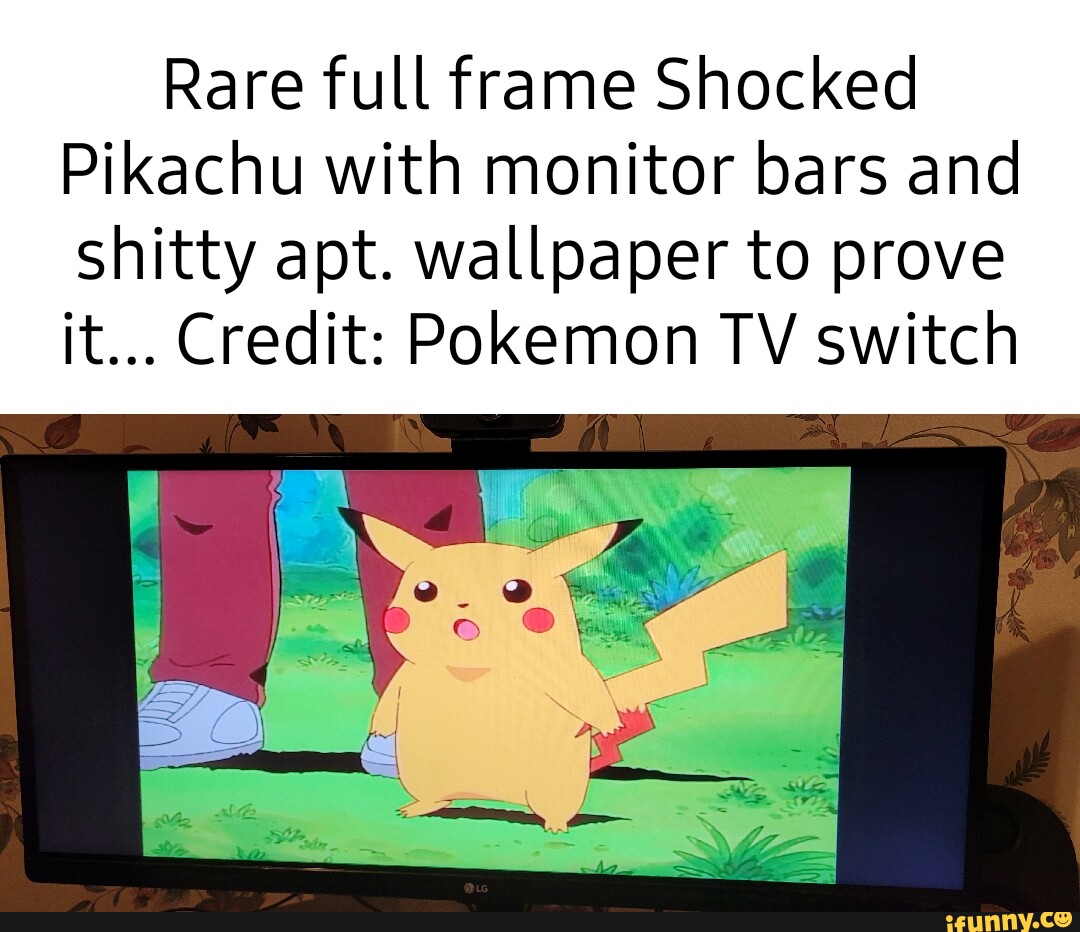 Rare full frame Shocked Pikachu with monitor bars and shitty apt ...