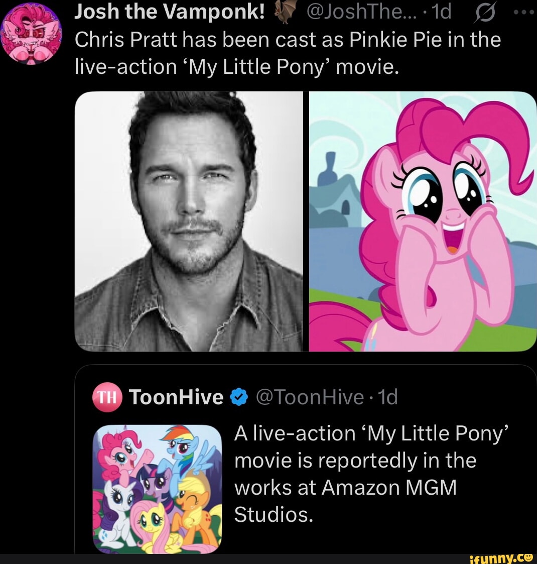 Josh the Vamponk! @JoshtThe...-id Chris Pratt has been cast as Pinkie ...