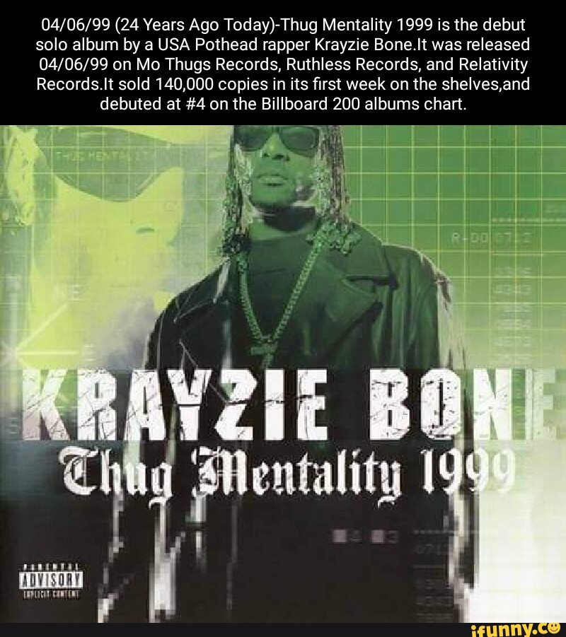 (24 Years Ago Mentality 1999 is the debut solo album by a USA Pothead rapper Krayzie Bone.It was ...