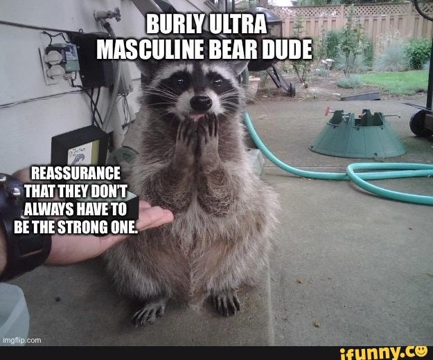 It’s ok to be vulnerable - BURLY ULTRA MASCULINE BEAR DUDE REASSURANCE ...