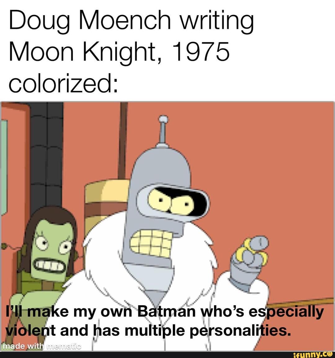 Doug Moench writing Moon Knight, 1975 colorized: ke my and own has ...