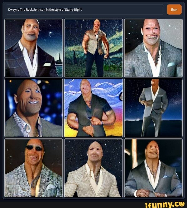 Dwayne The Rock Johnson in the tye of tarry Night Run - iFunny