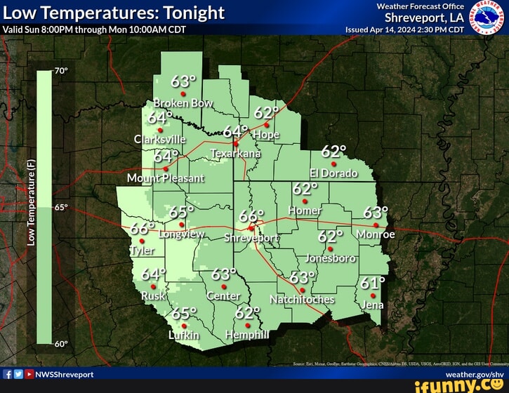 Low Temperatures: Tonight Valid Sun through Mon 10 CDT Issued Apr 14 ...