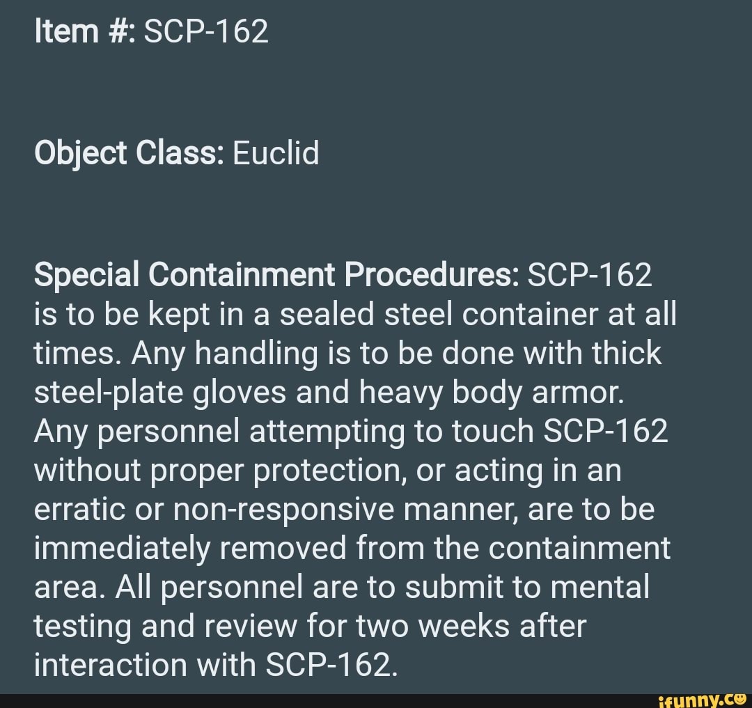 Scp162 memes. Best Collection of funny Scp162 pictures on iFunny
