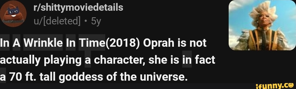 Ushittymoviedetails Sy In A Wrinkle In Oprah is not actually playing a ...