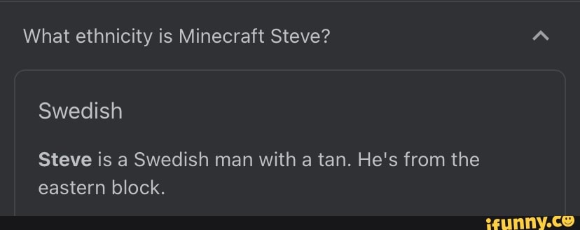 What ethnicity is Minecraft Steve? Swedish Steve is Swedish man with a ...