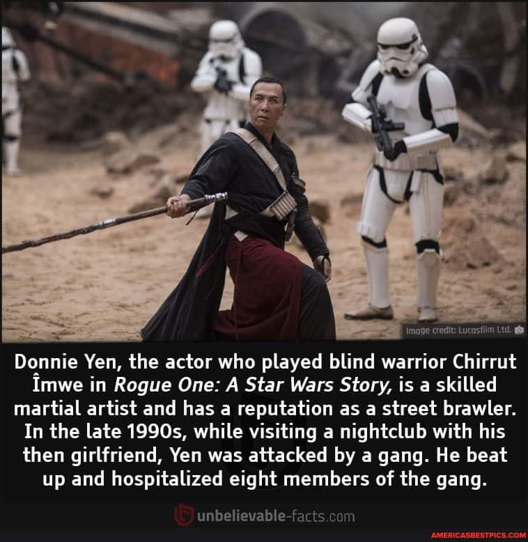 Nose credit: Lucasfilm Ltd. Donnie Yen, the actor who played blind ...