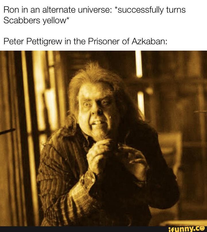 Ron in an alternate universe: "successfully turns Scabbers yellow ...