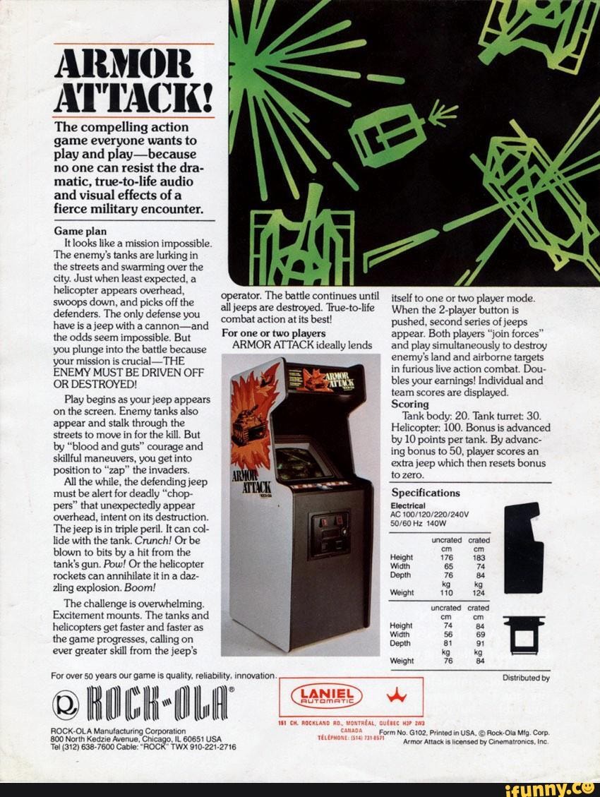 Armor Attack - Arcade - videogames advert in the early '80s (Vectrex) - Cinematronics - ARMOR ...