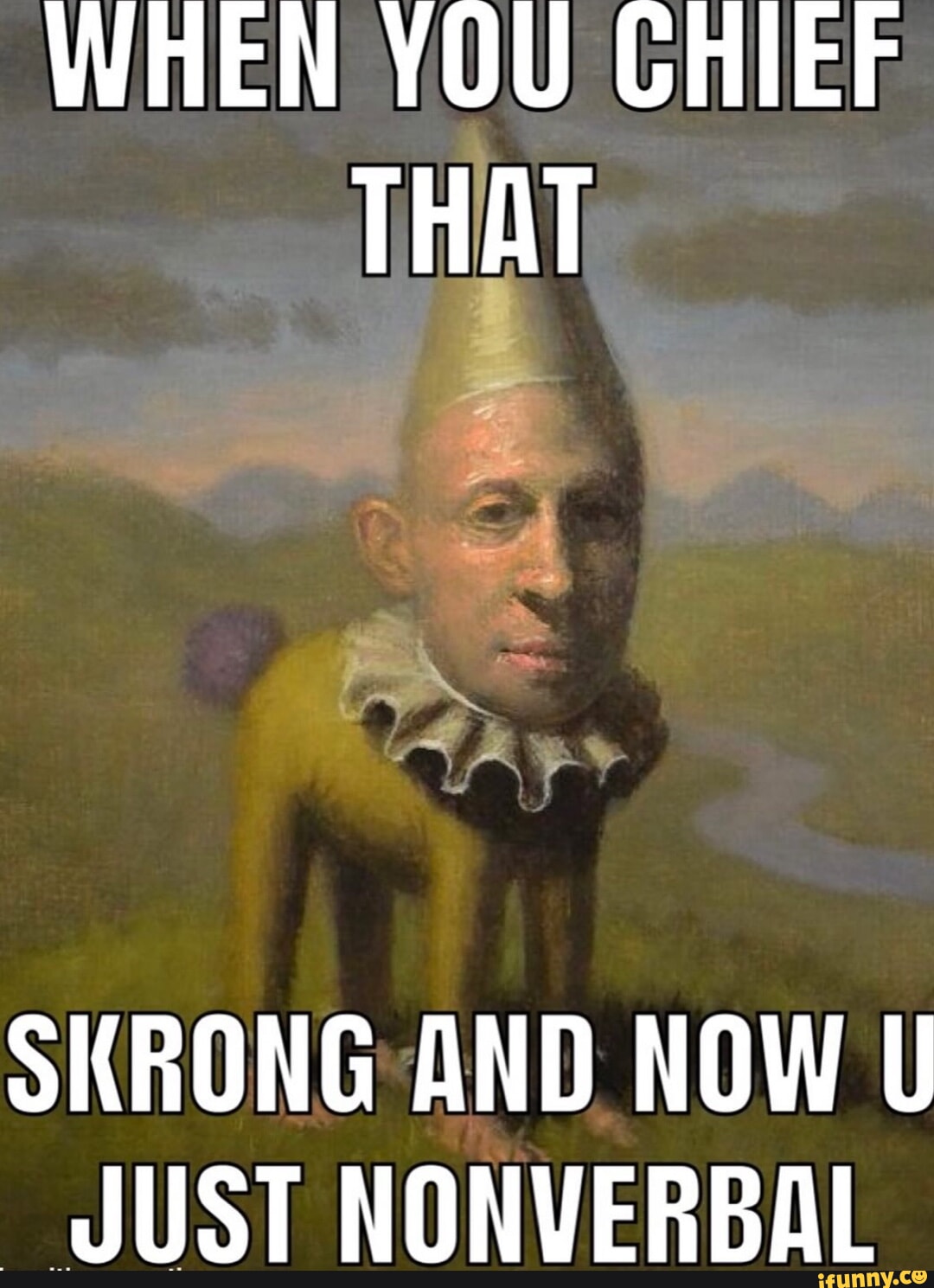 WHEN YOU CHIEF THAT SKRONG AND NOW U JUST NONVERBAL - iFunny